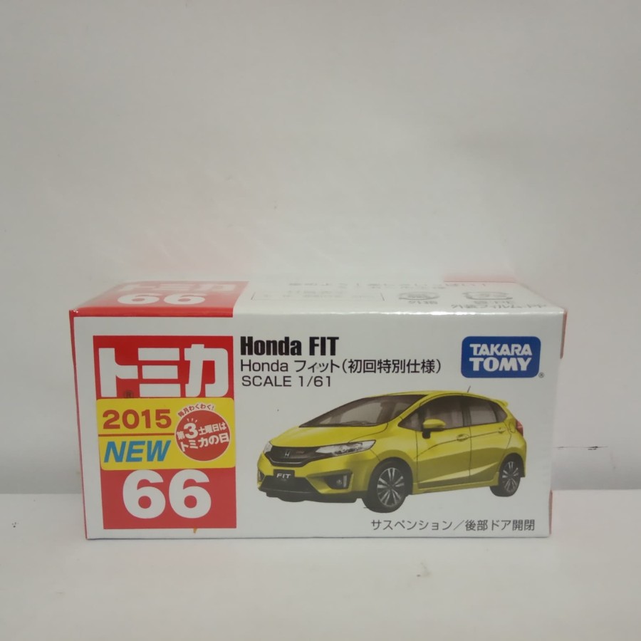Jual Tomica No 66 Honda Fit Jazz Kuning diecast sport mobil skala 1:61 takara tomy reguler harga ...