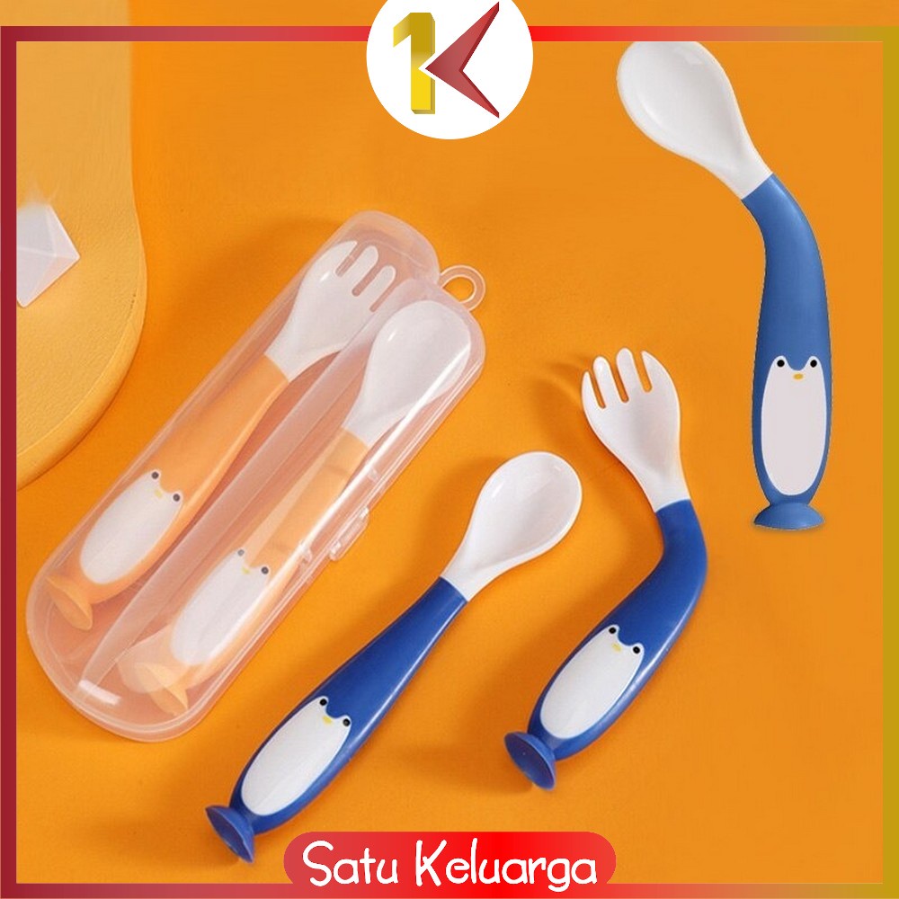Jual SK-C345 Sendok Garpu Makan Bayi Sensor Suhu Panas / Sendok Makan ...