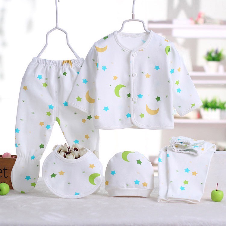 Jual LKM272 Newborn Set Sleepsuit Baju Baby Cotton Bayi Baru Lahir 5in1 ...