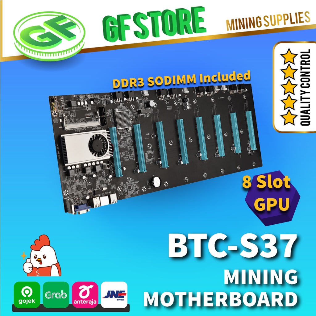 Jual Mining Motherboard BTC-S37 ⚡- Riserless 8 GPU Mining | Shopee Indonesia