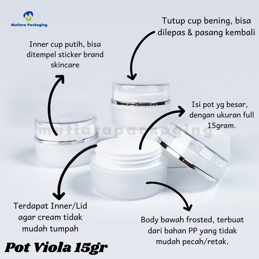 Jual Pot Viola 15gr / Potcream 15gr - Pot kosmetik 15gr - Jar 15gr ...