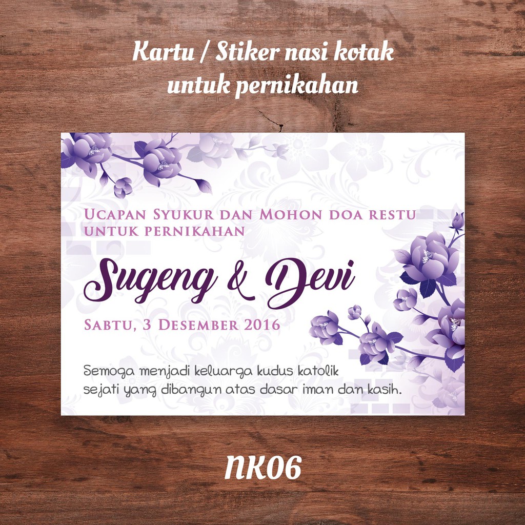 Jual Kartu / Stiker ucapan syukur / Tasyakuran pernikahan / mohon doa restu pernikahan wedding ...