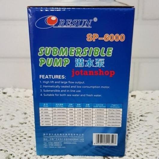 Jual RESUN SP 6000 SP6000 POWER HEAD MESIN POMPA AIR CELUP AQUARIUM ...
