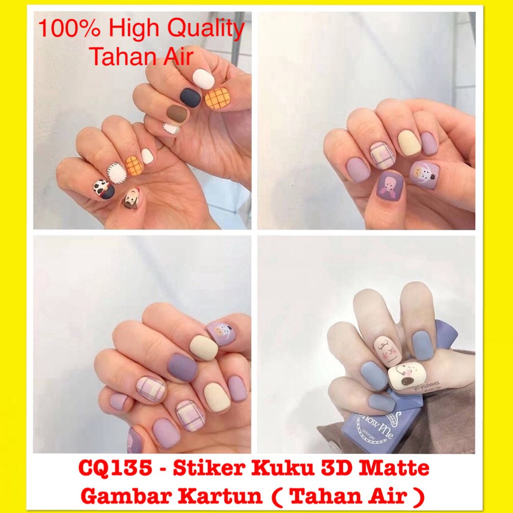 Jual CQ135 - Stiker Kuku 3D Anti Air Gambar Kartun Pooh Bear QF ...