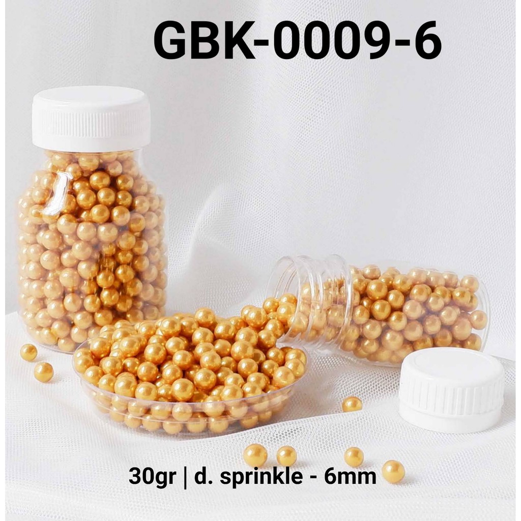 Jual GBK-0009-6 Sprinkles sprinkle sprinkel 30 gram mutiara emas ...