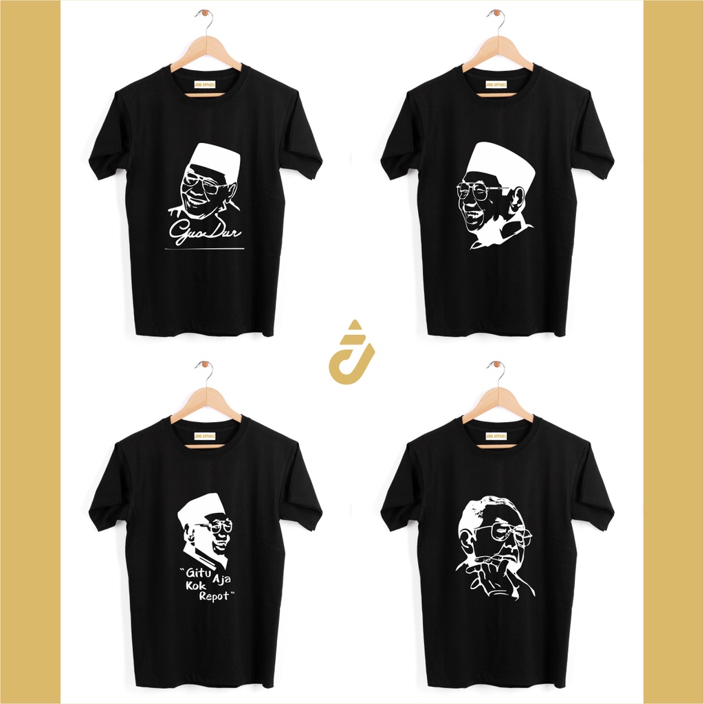 Jual Kaos Siluet GUS DUR "GITU AJA KOK REPOT" Ulama Tokoh Agama ...