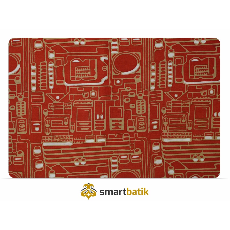Jual Batik PLN Listrik Elektronika Motif Rangkaian Elektronik Orange ...