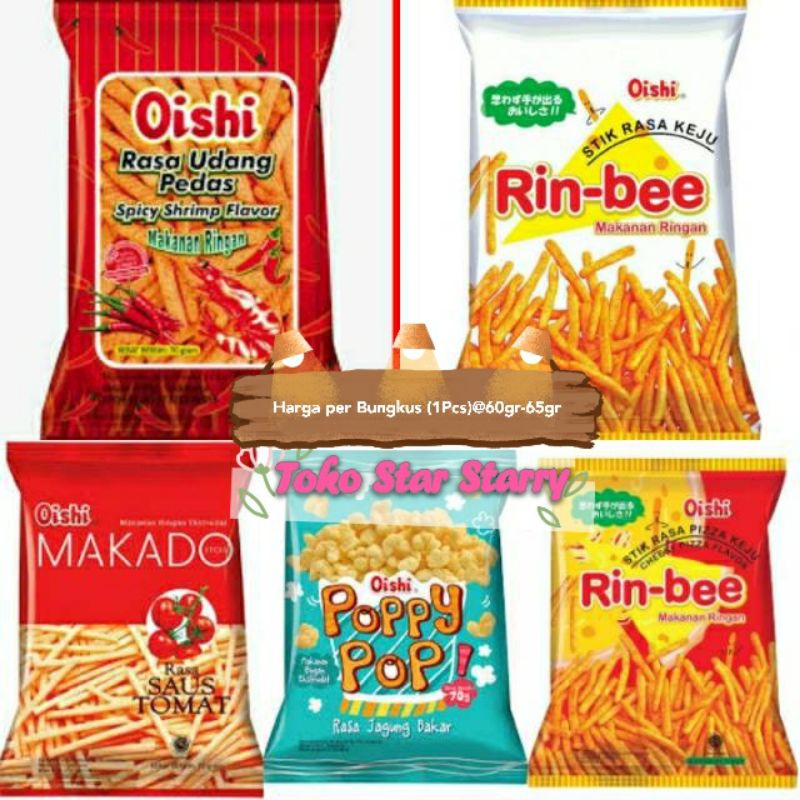 Jual [Per Pcs] Oishi snack All Variant/ oishi Rin-bee 65g /oishi makado ...