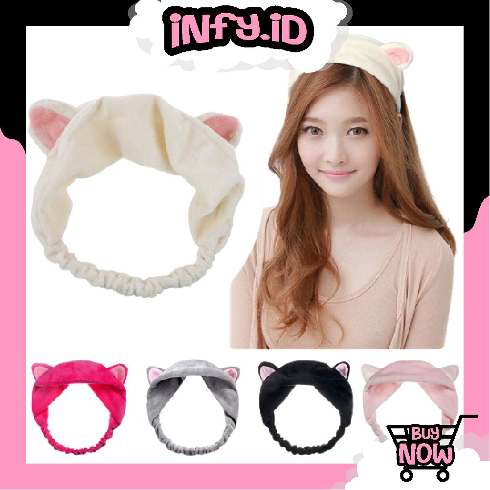 Jual INFY- Bandana Bando Motif Kuping Hairband murah Korea Lucu Kucing ...
