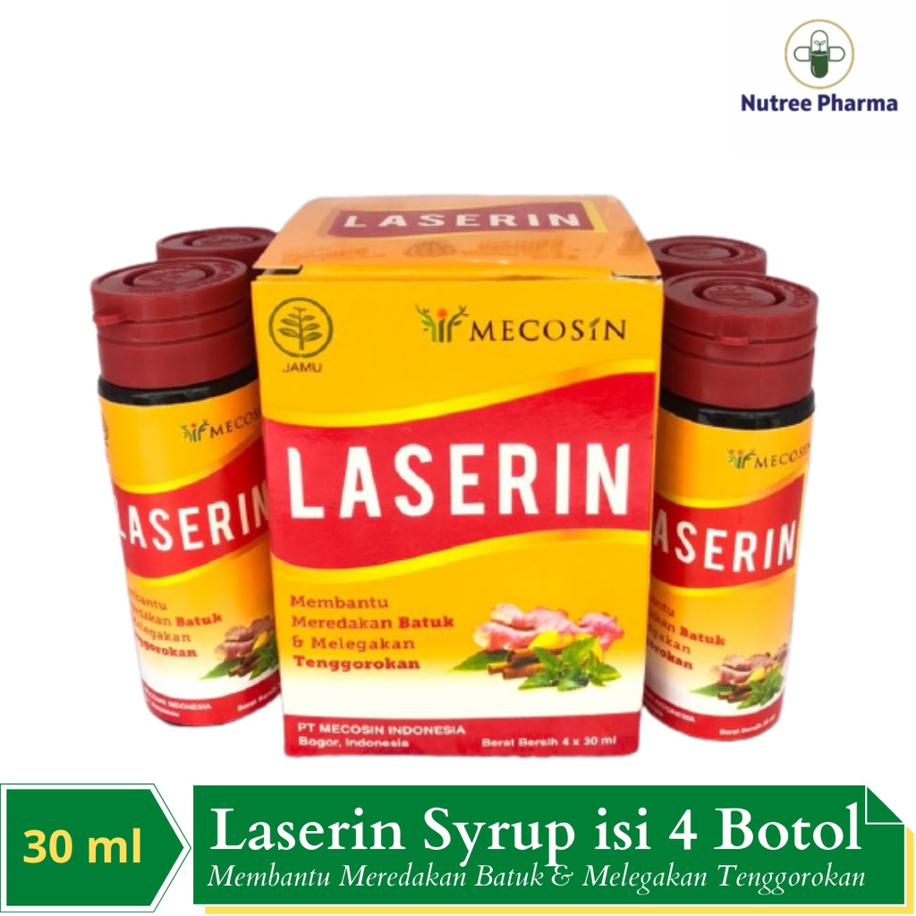 Jual Laserin Syrup 1 Kotak isi 4 Botol @ 30 ml Membantu Meredakan Batuk ...