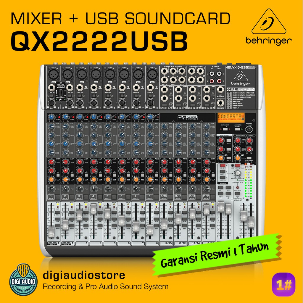 Jual Audio Mixer 12 Channel Behringer Xenyx QX2222USB USB Audio ...