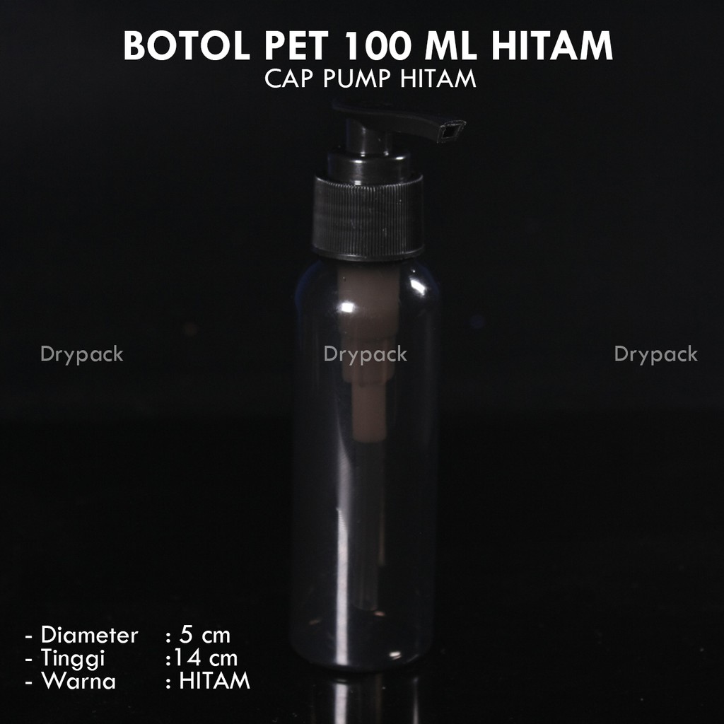 Jual Botol Hitam Pump 100 ml (tutup hitam ) | Shopee Indonesia