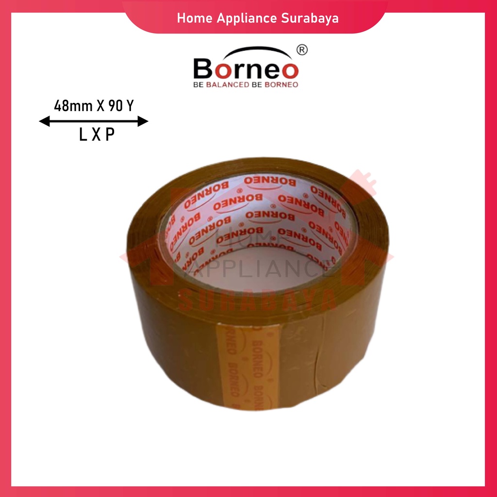 Jual Lakban Isolasi BENING / COKLAT OPP BORNEO TAPE 2 Inch - 48mm x 90Yard / 48 mm x 90 Yard ...