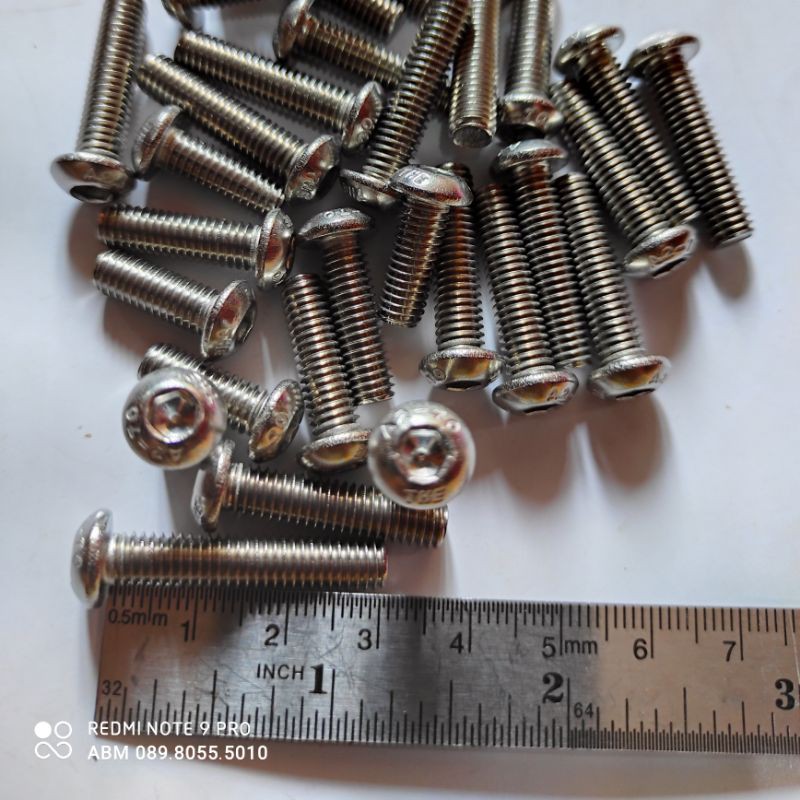 Jual Baut L Stainless Button M8 x 35 atau Baut 12 Panjang 3.5cm | Shopee Indonesia