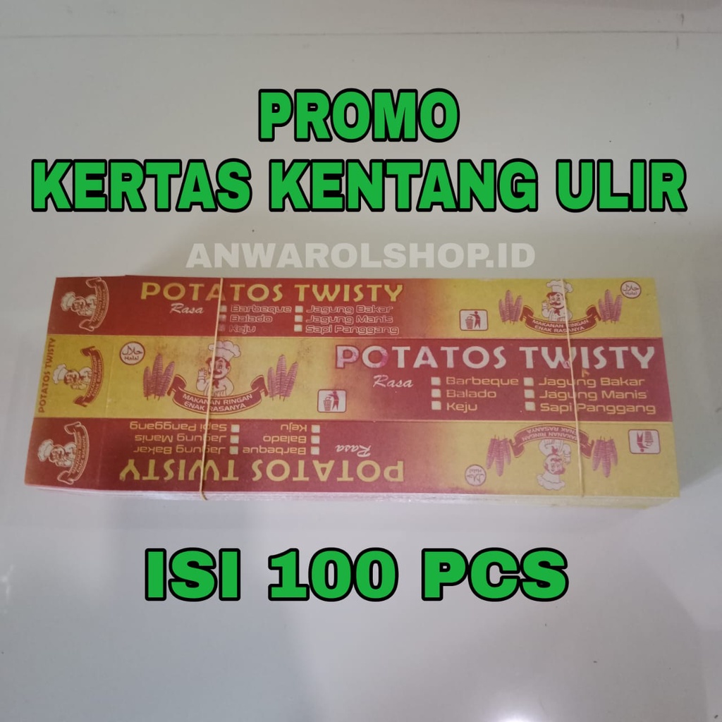 Jual (COD) Promo Kertas Kentang Ulir Isi 100 Pcs / Kemasan Kentang Ulir ...