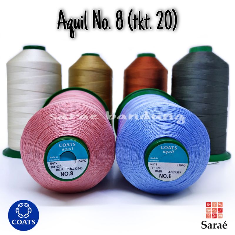 Jual Coats Aquil No 8 - Tkt 020/Benang Nylon/Benang Jahit Kulit Atau ...