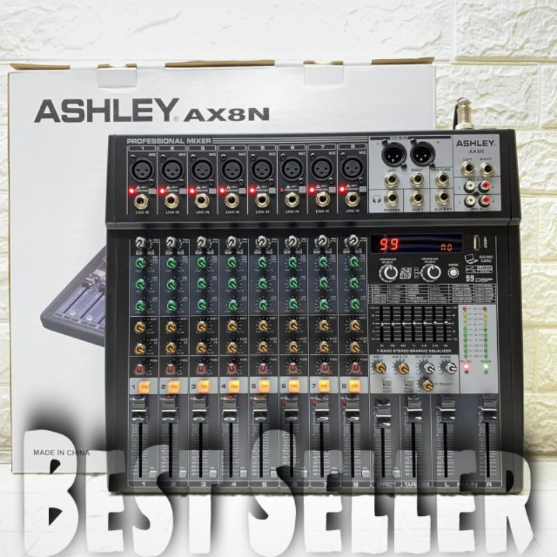 Jual ASHLEY Mixer AX8N Original 8 Channel Bluetooth | Shopee Indonesia
