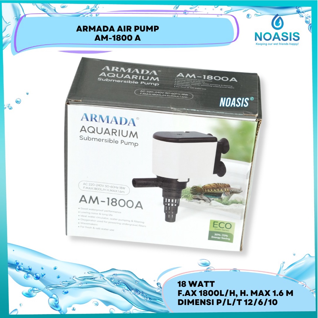 Jual POMPA AQUARIUM CELUP POWER HEAD ARMADA AM 1800 A AM-1800A LOW WATT NOASIS | Shopee Indonesia