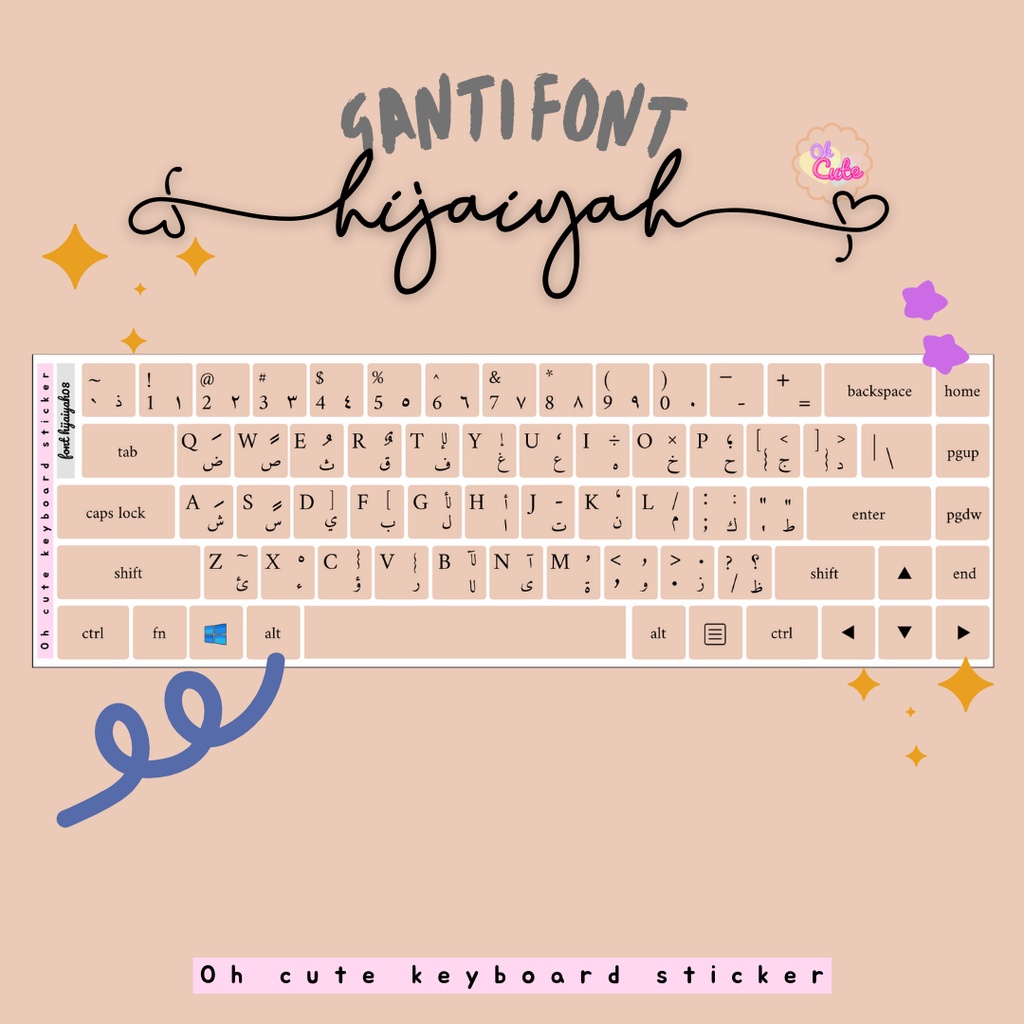 Jual OH CUTE Hijaiyah Arabic Font Styling Keyboard Sticker | Shopee ...