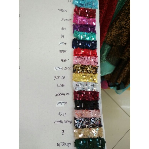 Jual Bahan payet seribu // kain Sequin // Bahan ful payet // kain 1000 ...