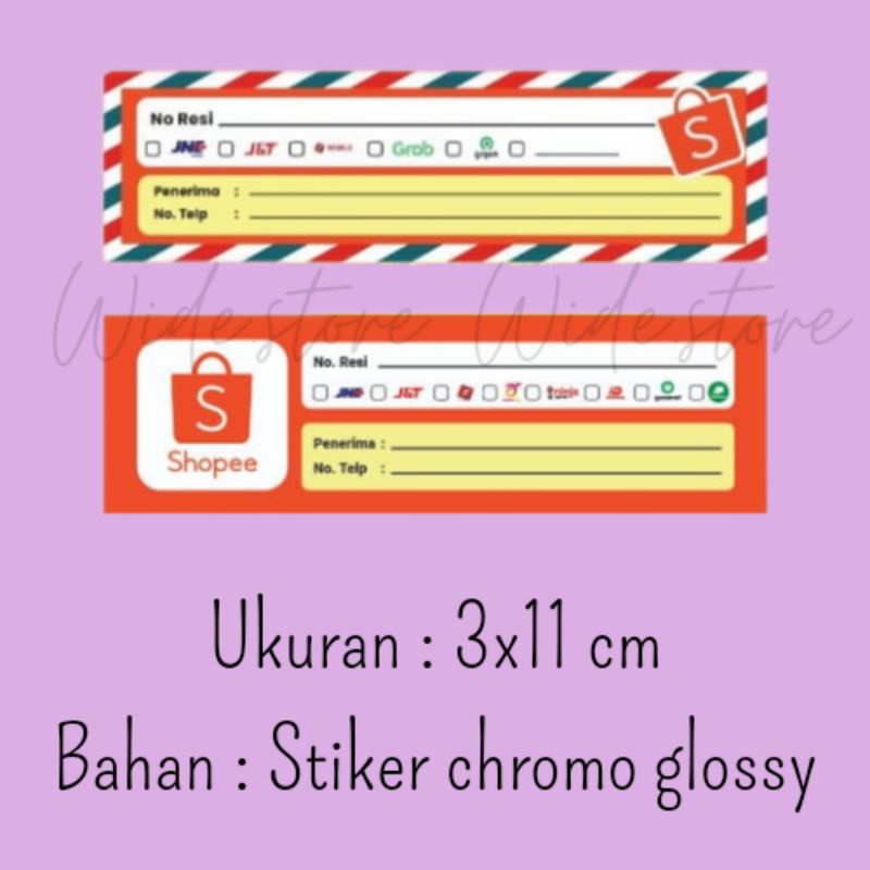 Jual Stiker resi shopee | stiker label pengiriman | stiker ukuran ...