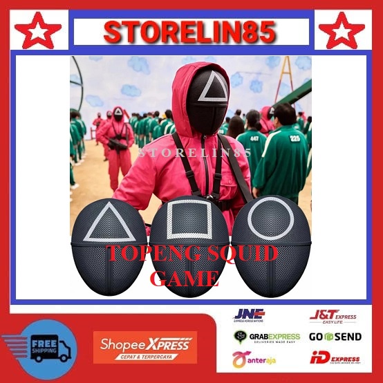 Jual Topeng Squid Game Mask Staff Guard Cosplay Kostum Drakor TIKTOK ...