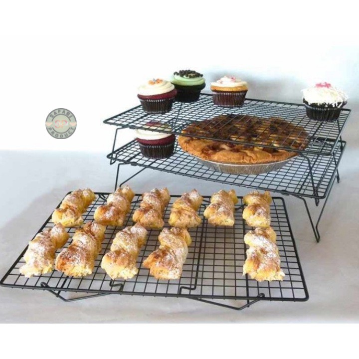 Jual Rak Pendingin Kue Susun 3 Tier Cooling Rack Stackable Cake Cookies ...