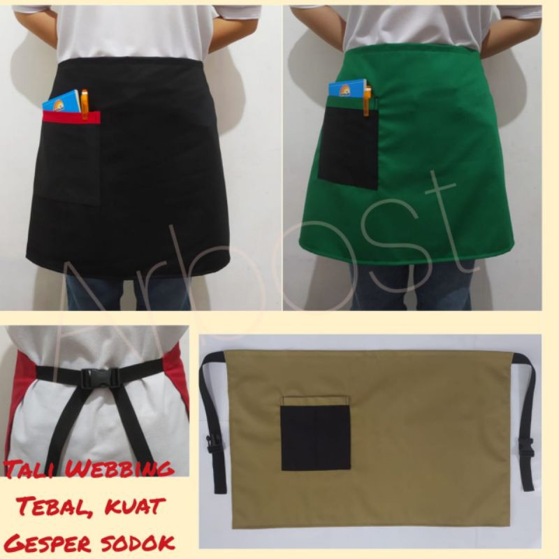 Jual APRON CELEMEK APRON MINI SETENGAH BADAN APRON WAITRESS PINGGANG ...