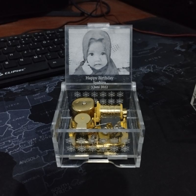 Jual Custom Kotak Musik Otomatis Akrilik Music Box Acrylic Grafir Wajah ...