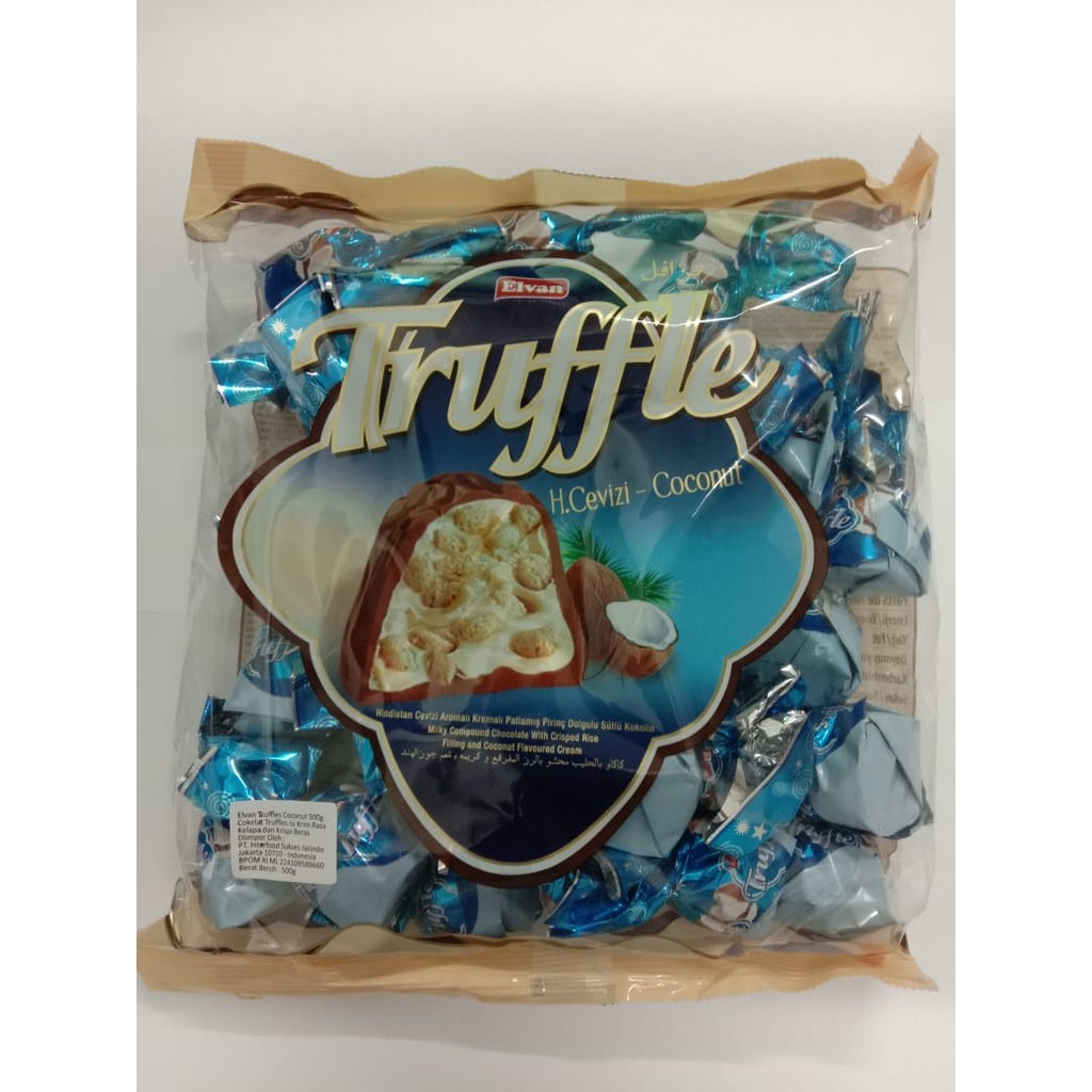 Jual ELVAN TRUFFLE COKELAT H.CEVIZI COCONUT 500G | Shopee Indonesia