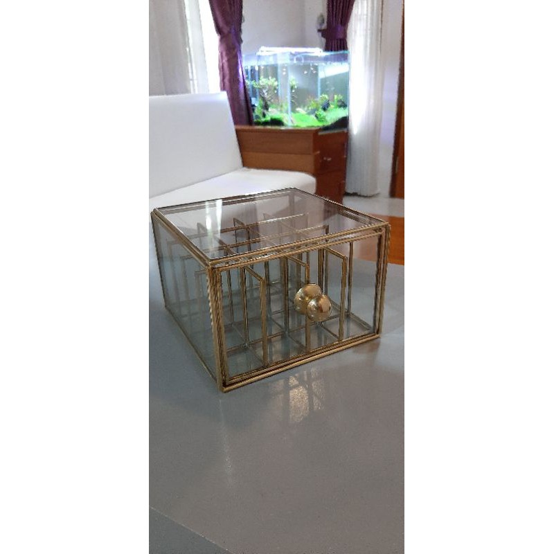 Jual box penyimpanan / box skat laci / box kaca dan kuningan | Shopee ...