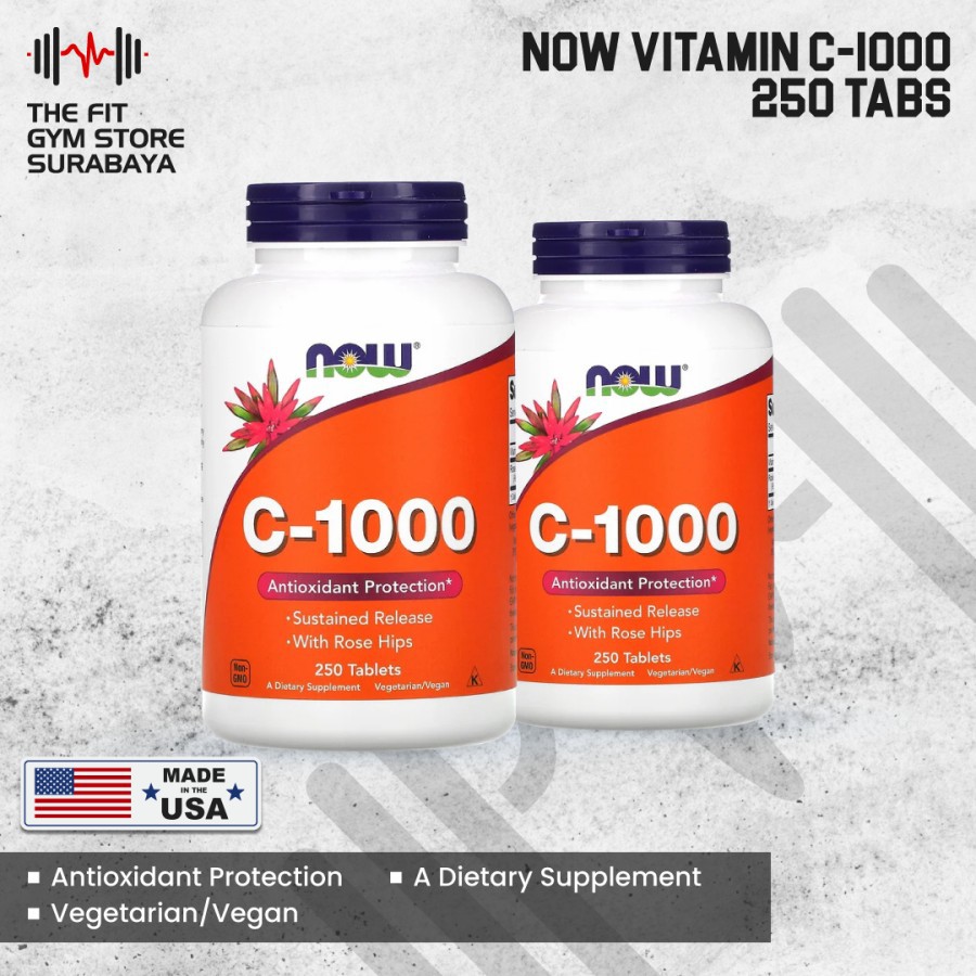 Jual Now Foods C-1000 250 Tablets Vitamin C 1000 Mg For immunity ...