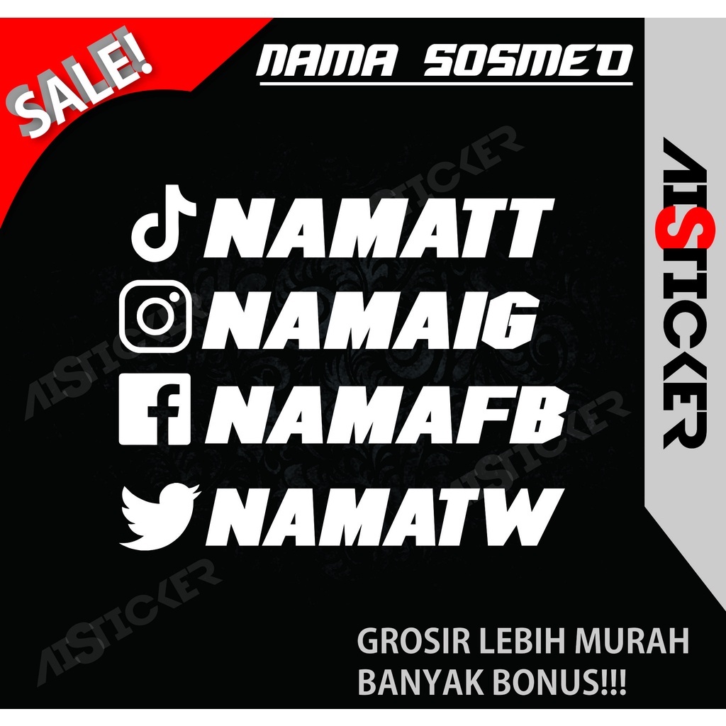 Jual STIKER NAMA SOSMED CUTTING MURAH! | Shopee Indonesia