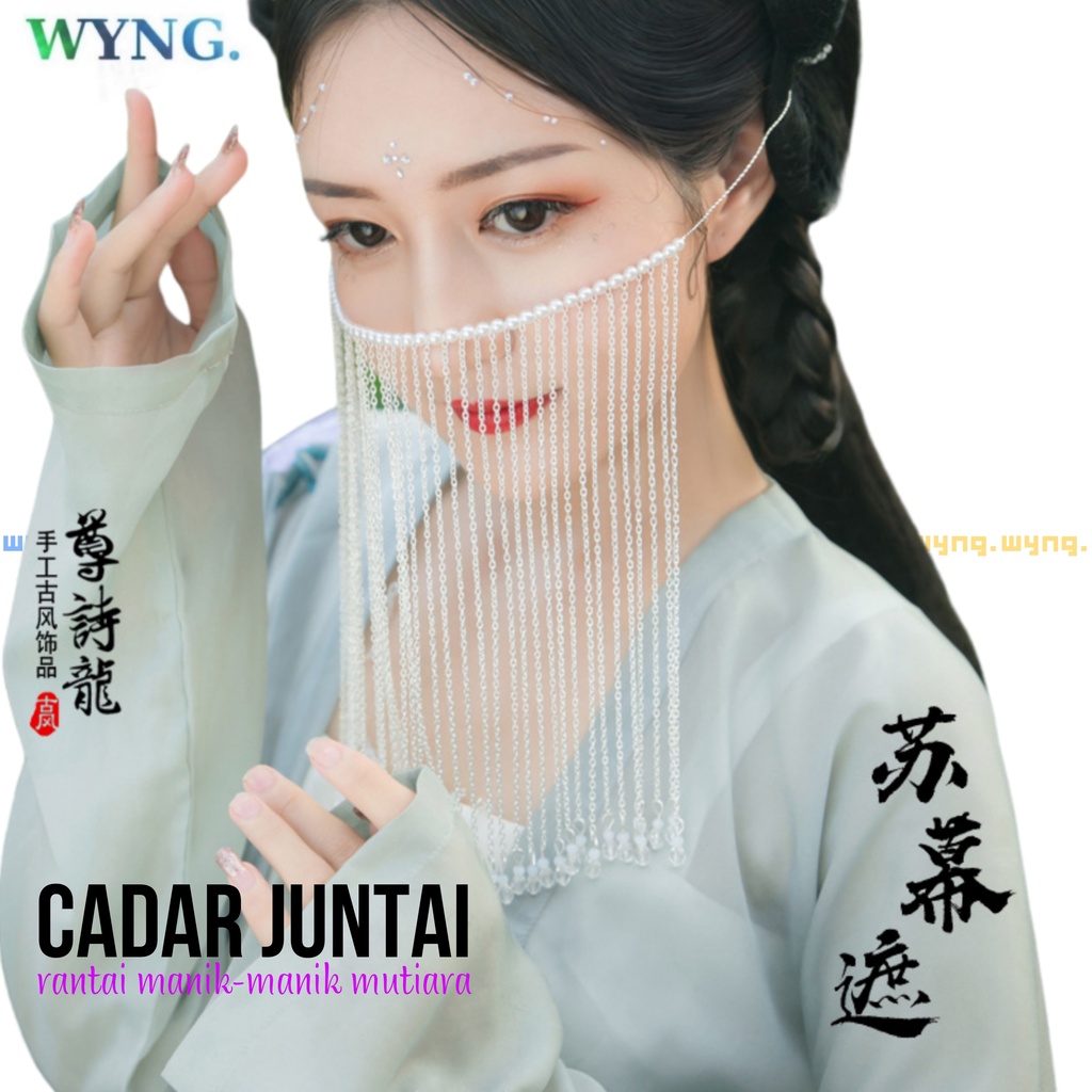 Jual GZ162 Cadar Juntai Rantai Mutiara Berlian Tari Pengantin Tassel ...