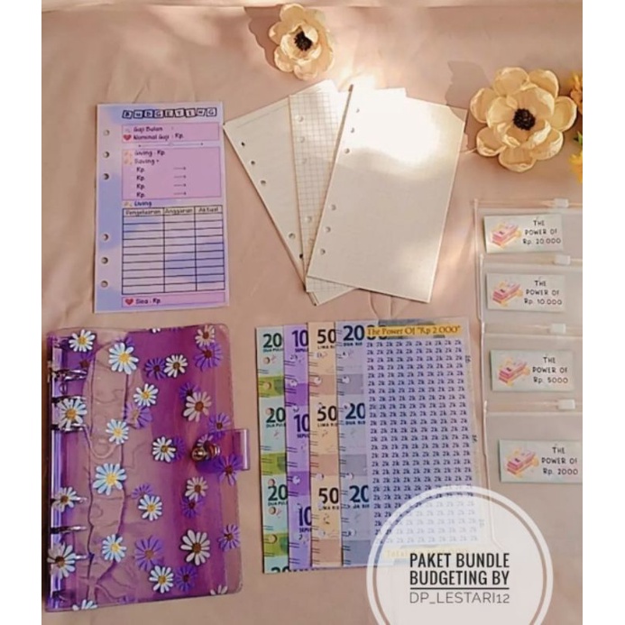 Jual BINDER BUDGETING || Paket bundle budgeting lengkap || binder daisy A6 binder squin binder ...