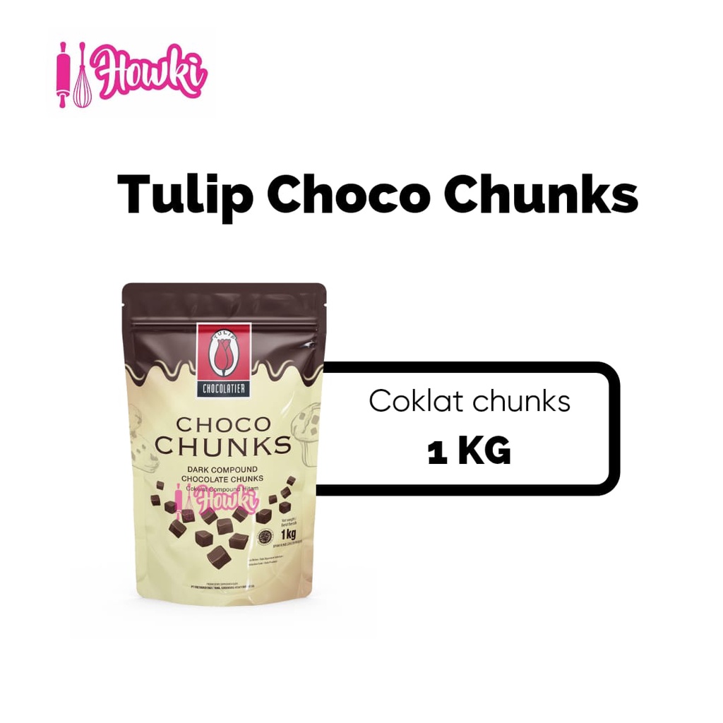 Jual Tulip Choco Chunks 1kg - Cokelat Chunks Tulip Chocolate Compound ...