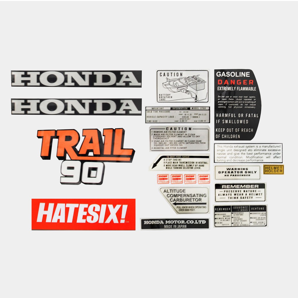Jual Sticker Decal Tempelan Honda CT CT110 CT90 1978 Trail Hatesix ...