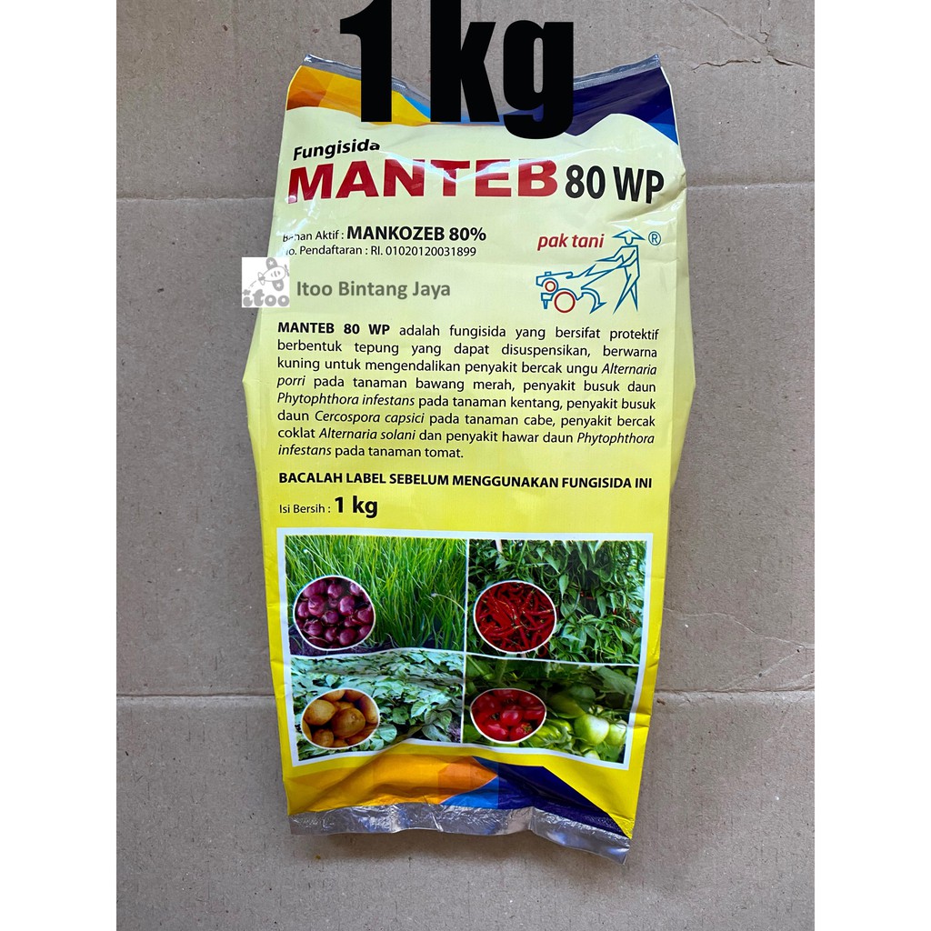 Jual Fungisida Kontak Pak Tani Manteb Kuning 80 WP Mankozeb 80% 1 kg ...