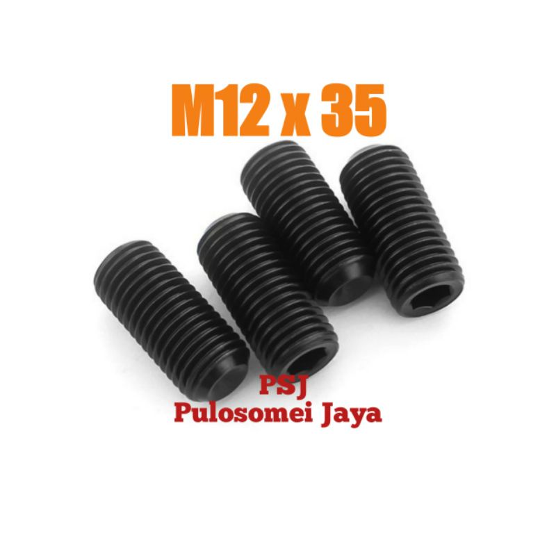 Jual Baja Socket Set Screw M12 x 35 / Baut L Tanam / L Set Hitam | Shopee Indonesia