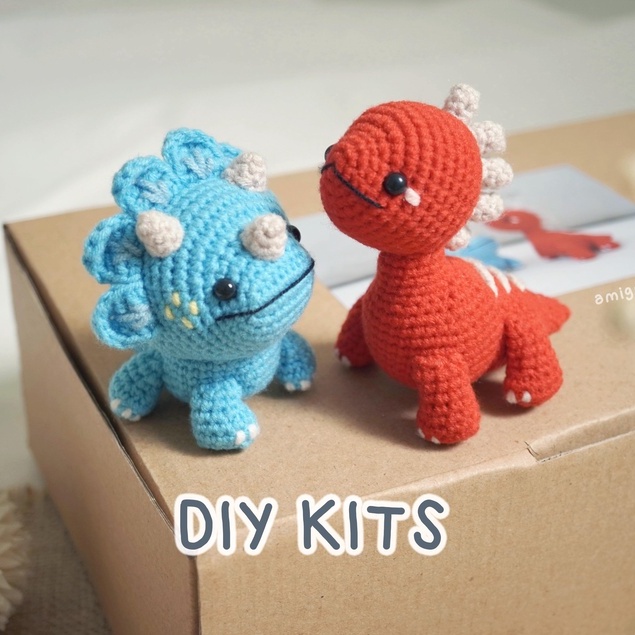 Jual Paket Rajut DIY Kits Amigurumi Crochet Boneka Rajut Dinosaurus ...