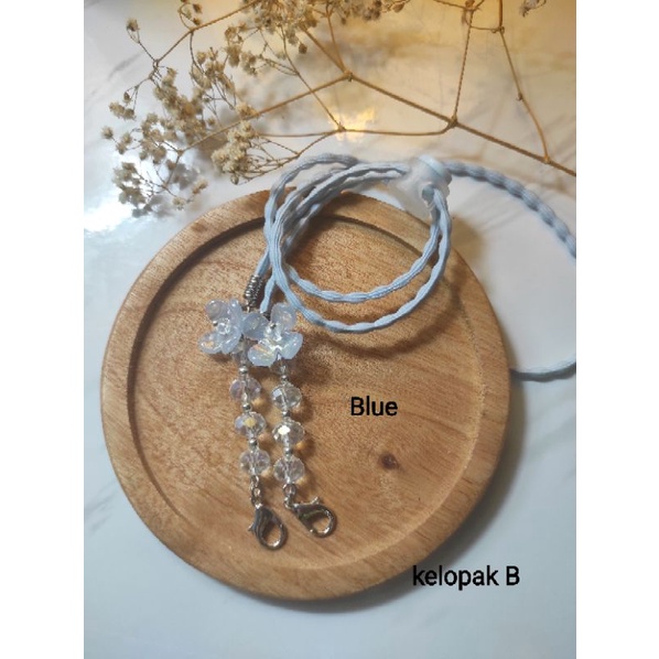 Jual strap masker kristal kelopak 2 in 1 / strap masker hijab murah ...