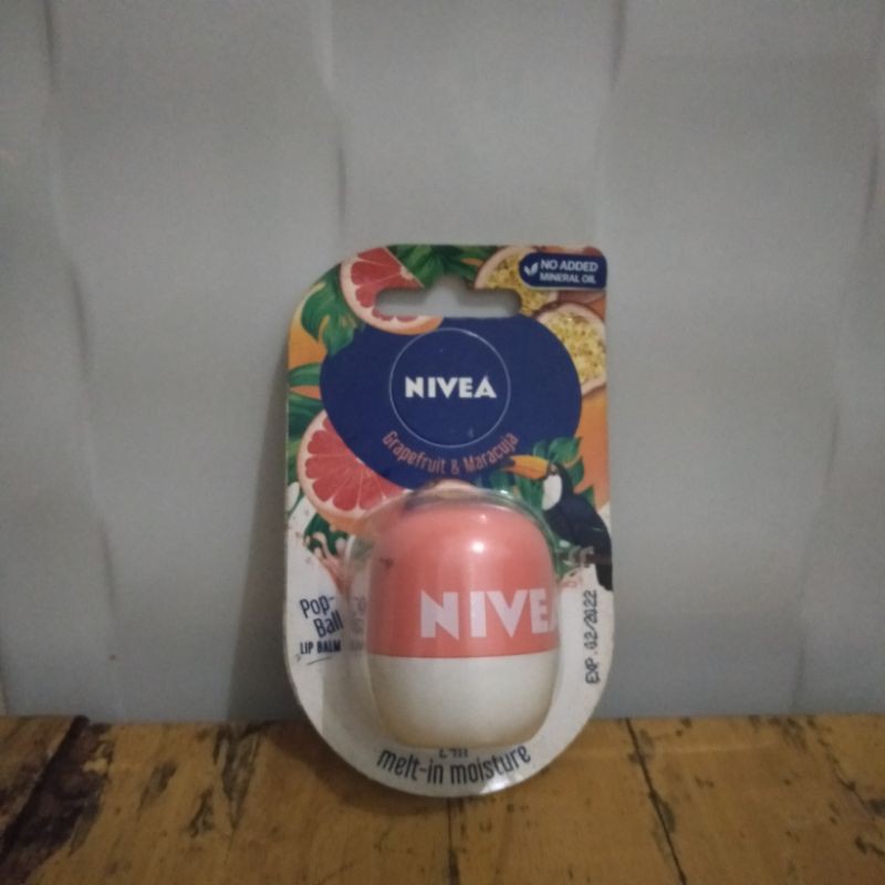 Jual [BMS] NEW NIVEA Pop Ball Lip Balm Grapefruit & Maracuja / Orange ...