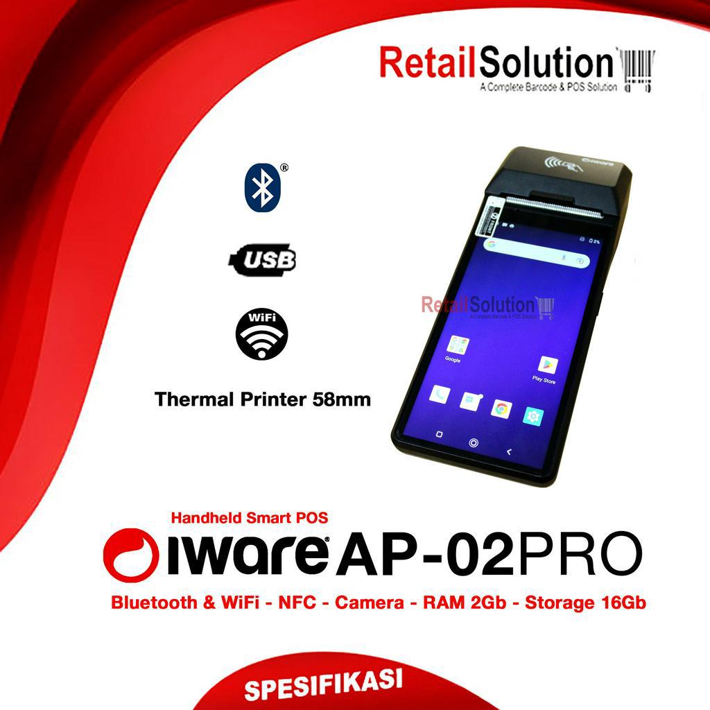 Jual Mesin Kasir Thermal POS Android 2/16GB NFC - Iware AP02 / AP-02 PRO | Shopee Indonesia