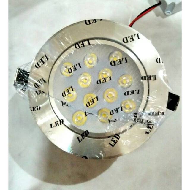 Jual lampu led downlight 12 watt atau 12 mata (READY SINAR PUTIH ...