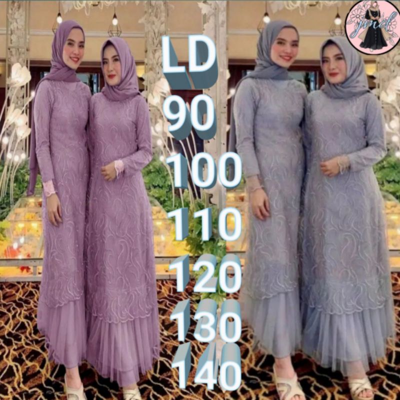 Jual Gamis Brukat Tile /Geraldine Big Size / Maxi Brukat Tile Ruby ...