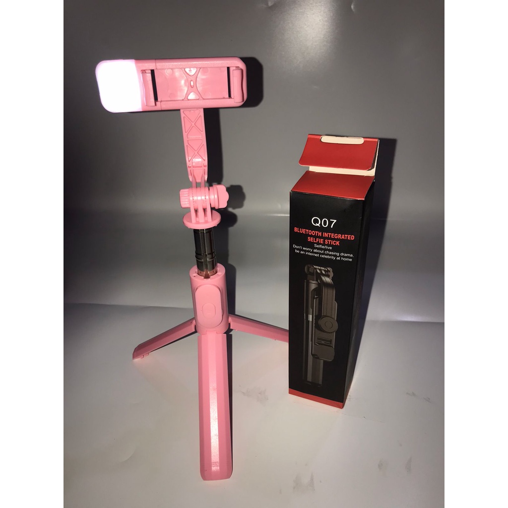 Jual TONGSIS TRIPOD LED BLUETOOTH WIRELESS Q07 SELFIE STICK MINI/TRIPOD ...