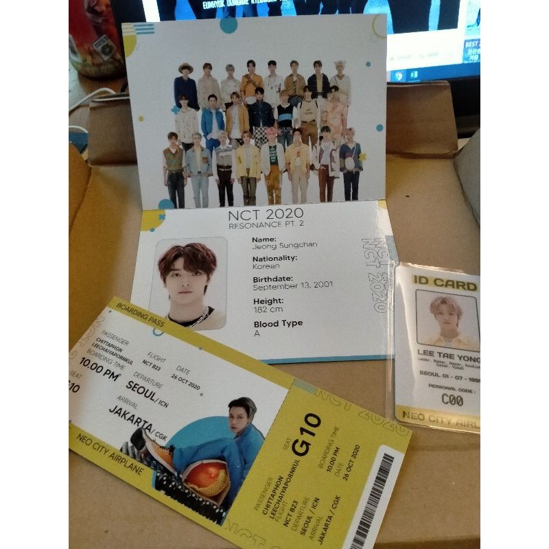Jual NCT Resonance Departure ID Card Taeyong, Passport Sungchan ...
