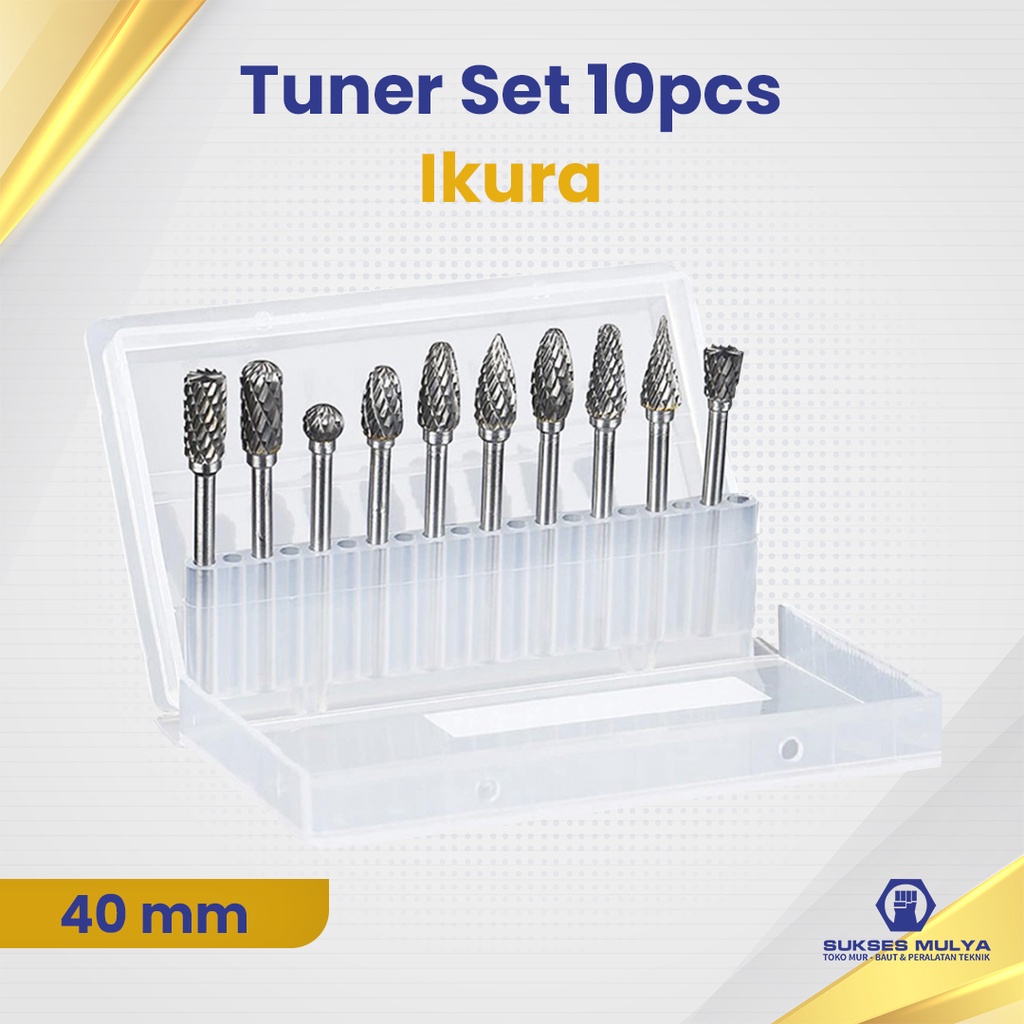 Jual Ikura Rotary Tool Set 10 pcs Mata Tuner 3mm Pendek Mata Bor Cuner ...
