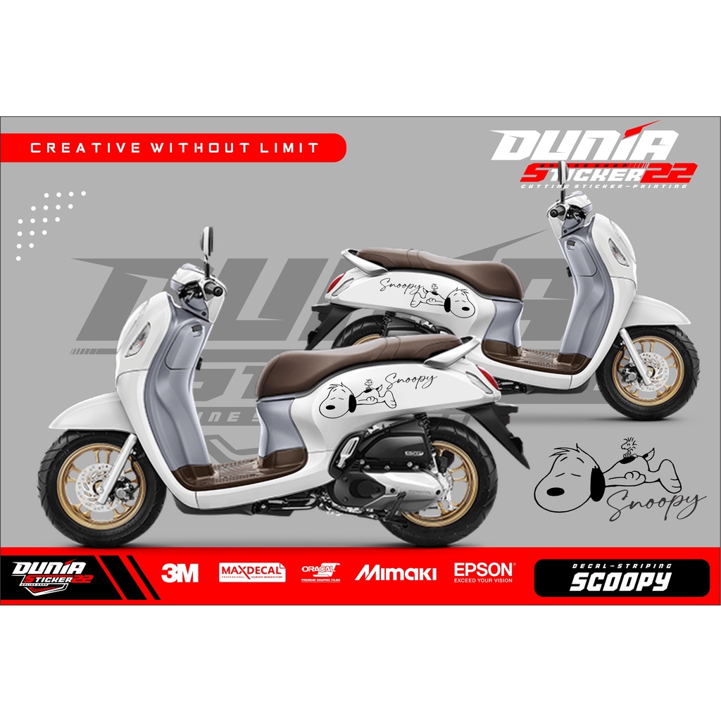 Jual STICKER CUTTING SCOOPY MOTIF SNOOPY / STICKER SCOOPY CUSTOM ...