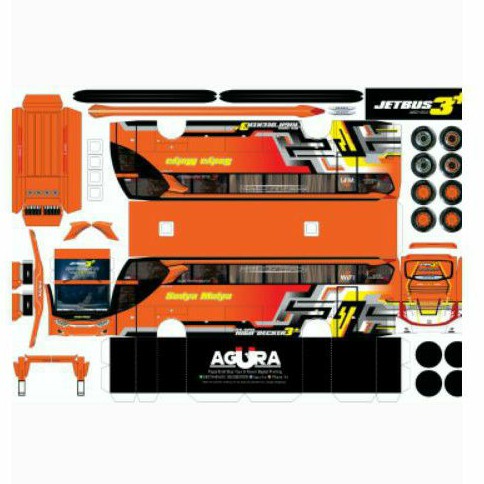 Jual Lembaran Papercraft Bus Sedya Mulya JB3+ Facelift VOYEGER Skala 1: ...